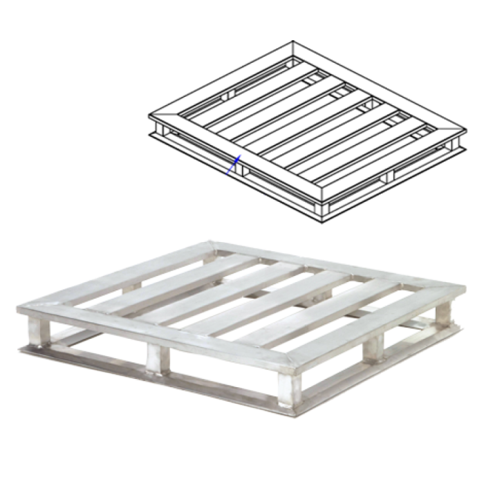 100PLA091 48" x 40" x 5.75" Seal Welded Aluminum Pallet